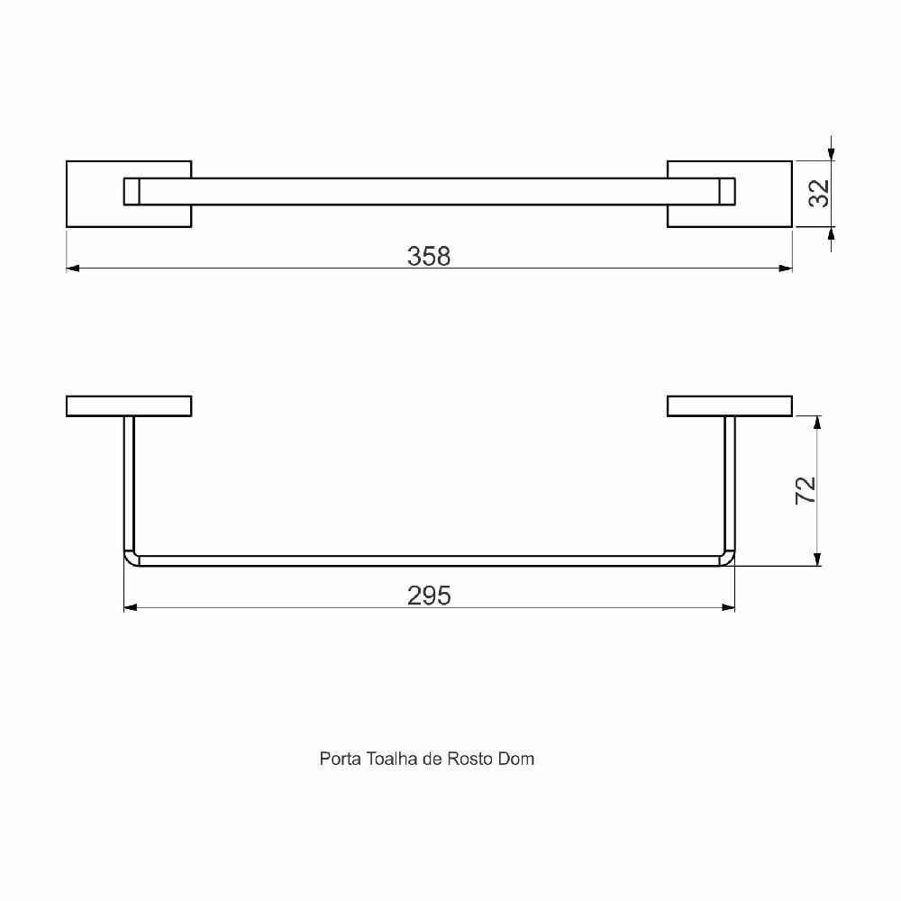 Porta Toalha de Rosto Dom Cromado Perflex