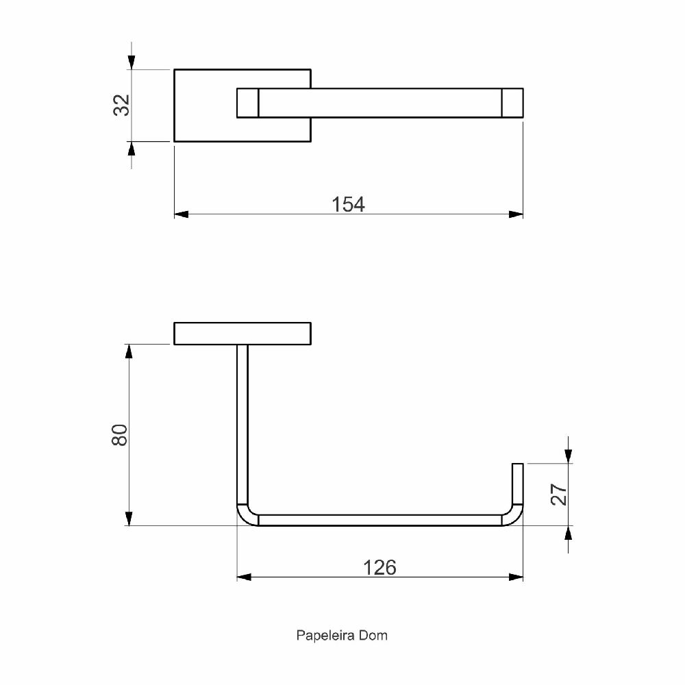 Papeleira Dom Cromada Perflex